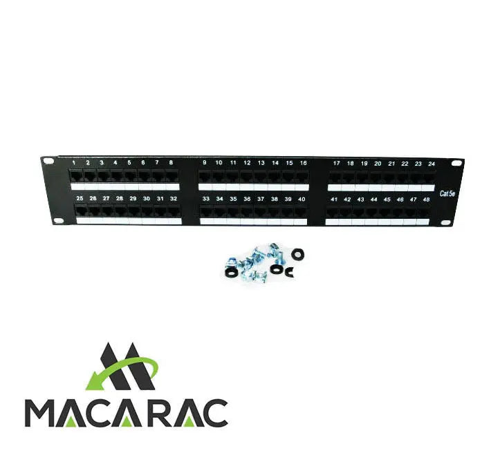 2U PATCH PANEL (2RU Cat 5E RJ45 / 48 Port / 19" Rack-Mount